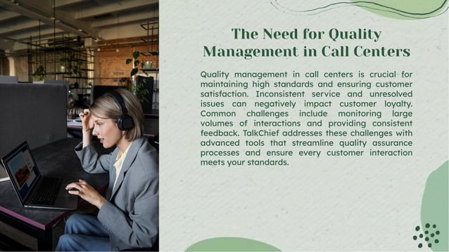 Optimizing call center quality management Performance with TalkChief | PPT