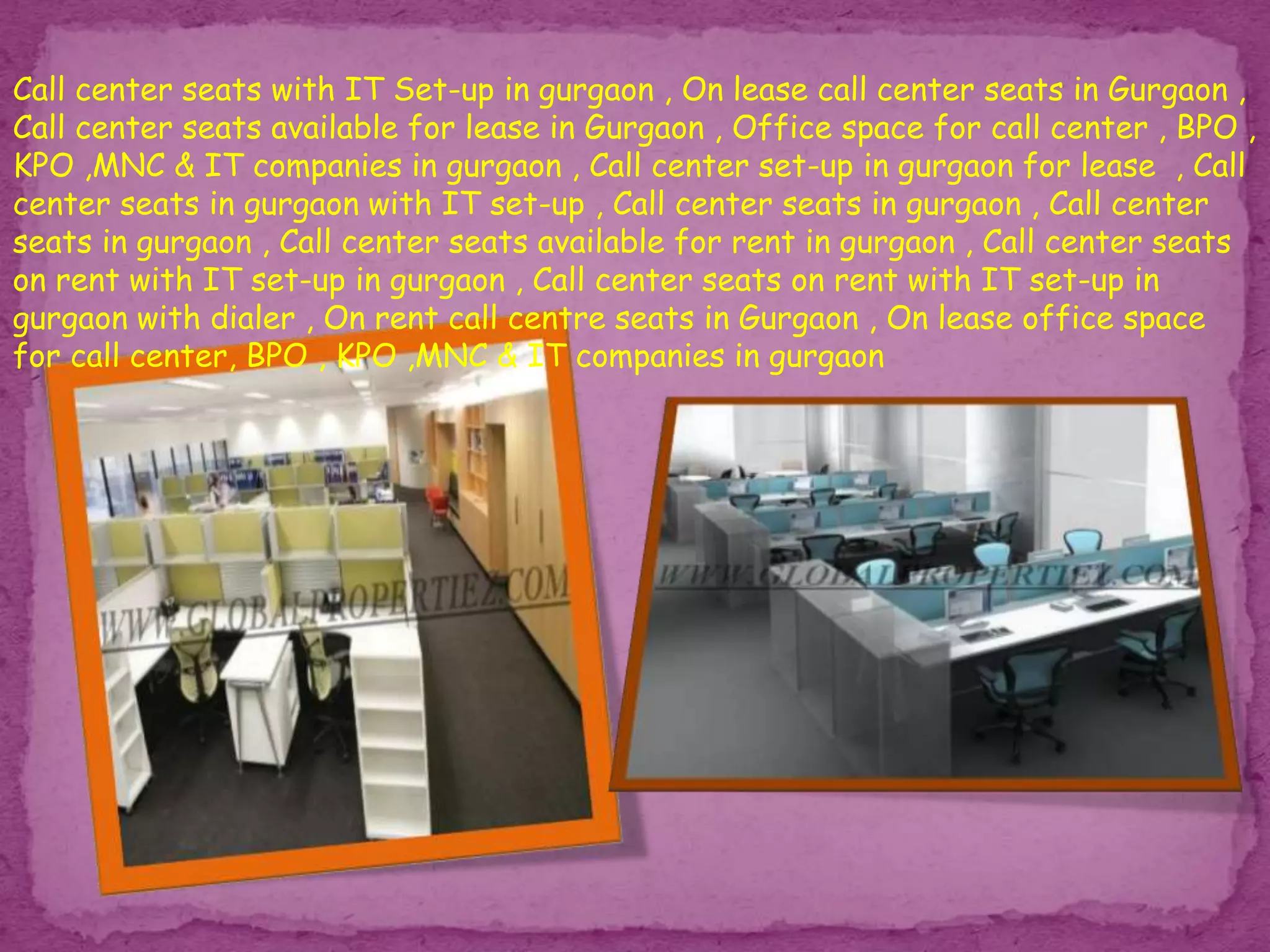Call center seats in gurgaon | PPTX