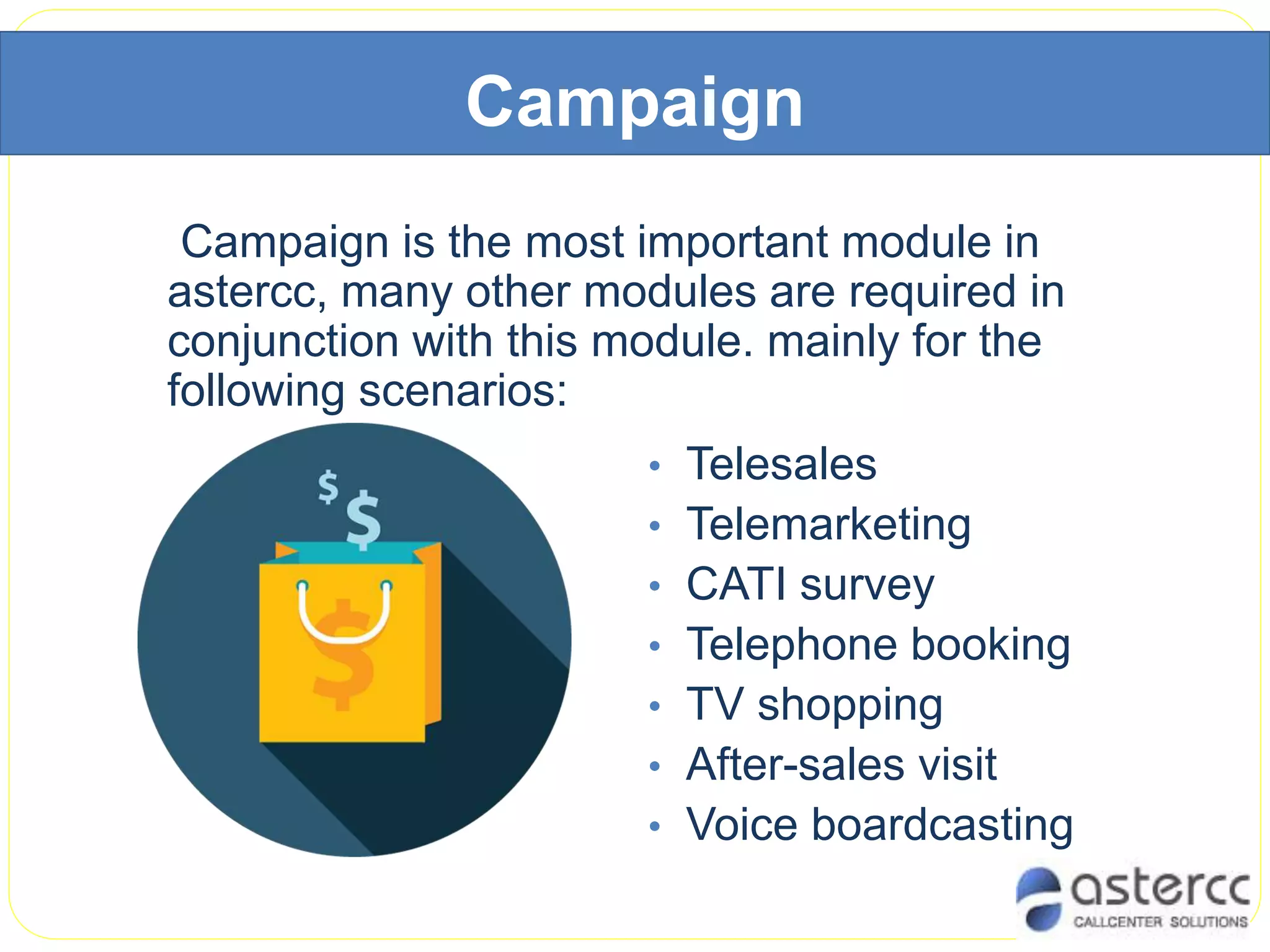 Call Center System Modules | Astercc | PPTX