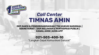 Deck Call Center Timnas AMIN & Business Process | PPT