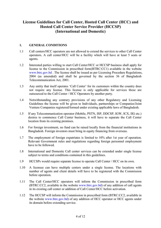 Callcentre guidelines | PDF