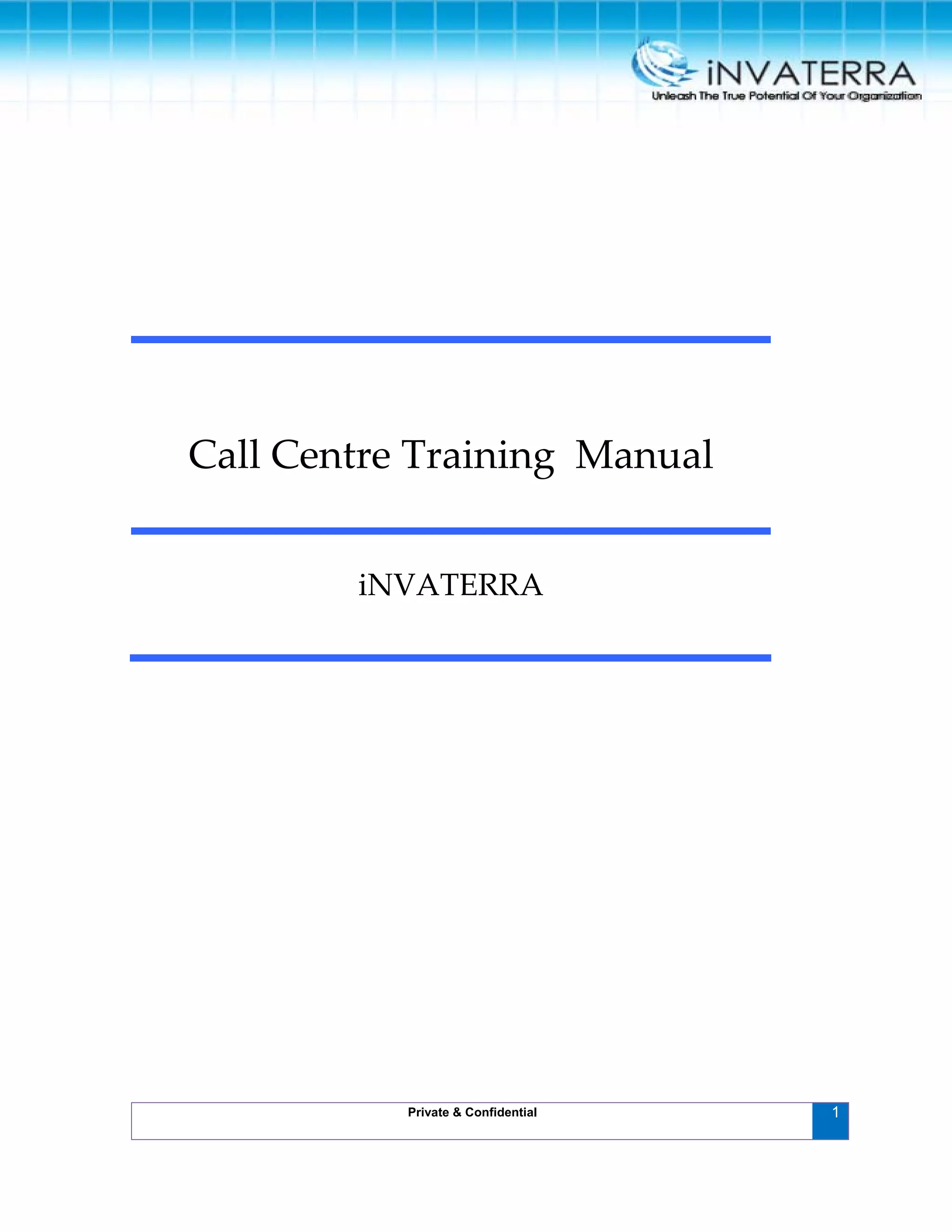 Call centre training manual | PDF