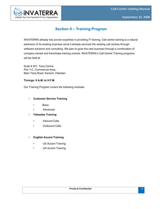 Call centre training manual | PDF