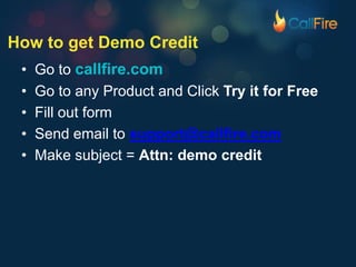 CallFire Platform and Product Suite | PPT
