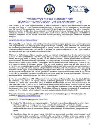 SUSI 2019 - for secondary school educators final | PDF