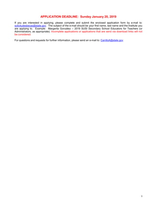 SUSI 2019 - for secondary school educators final | PDF