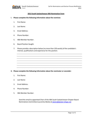 Call for Nominations | PDF