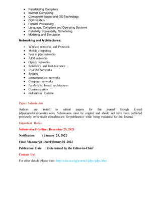 International Journal of Distributed and Parallel systems (IJDPS) | DOCX