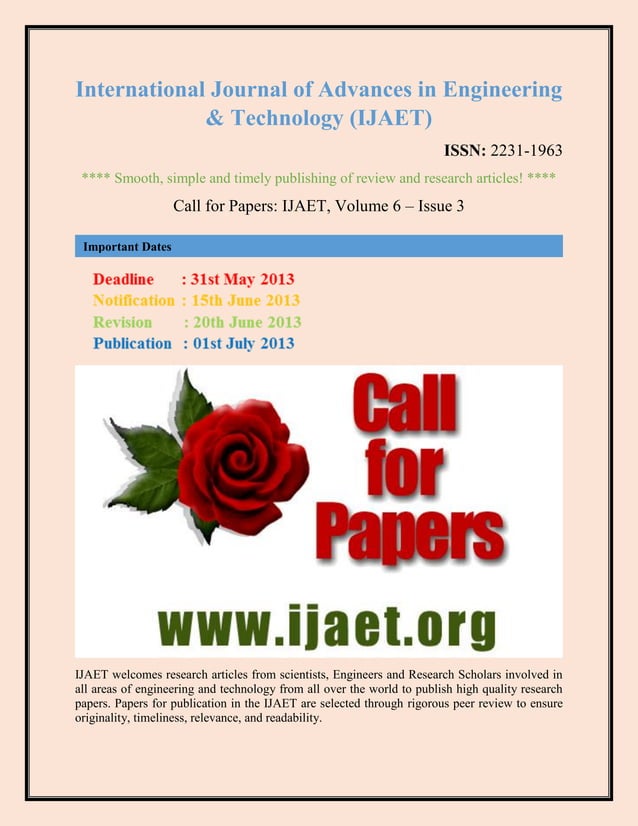 Call for papers engineering 2013 | PDF | Publishing Industry | Industries