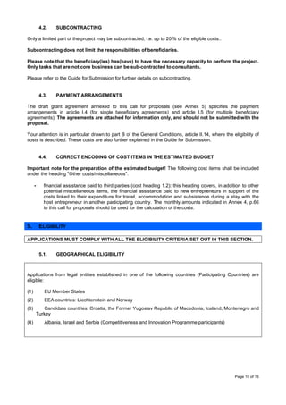 Erasmus for Young Entrepreneur - Call for proposals | PDF