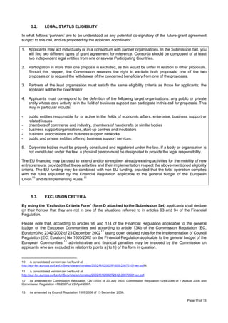Erasmus for Young Entrepreneur - Call for proposals | PDF
