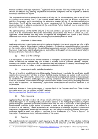 Erasmus for Young Entrepreneur - Call for proposals | PDF