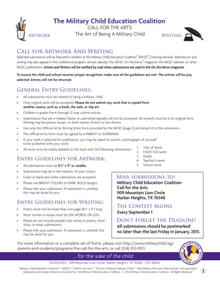 The Military Child Education Coalition "Call for the Arts" Information ...