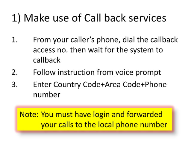 Call from regular phone | PPTX
