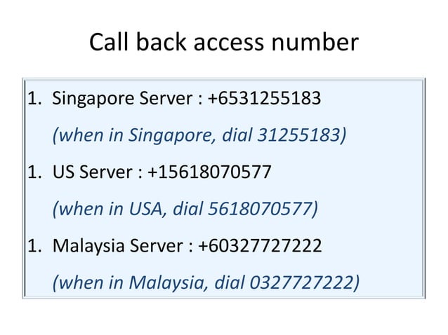 Call from regular phone | PPTX