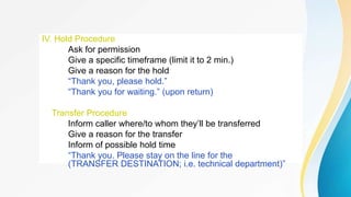 Call handling guidelines | PPTX