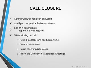 Call handling ettiqutes | PDF