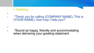 Call handling guidelines | PPTX