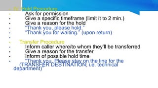 Call handling guidelines | PPTX