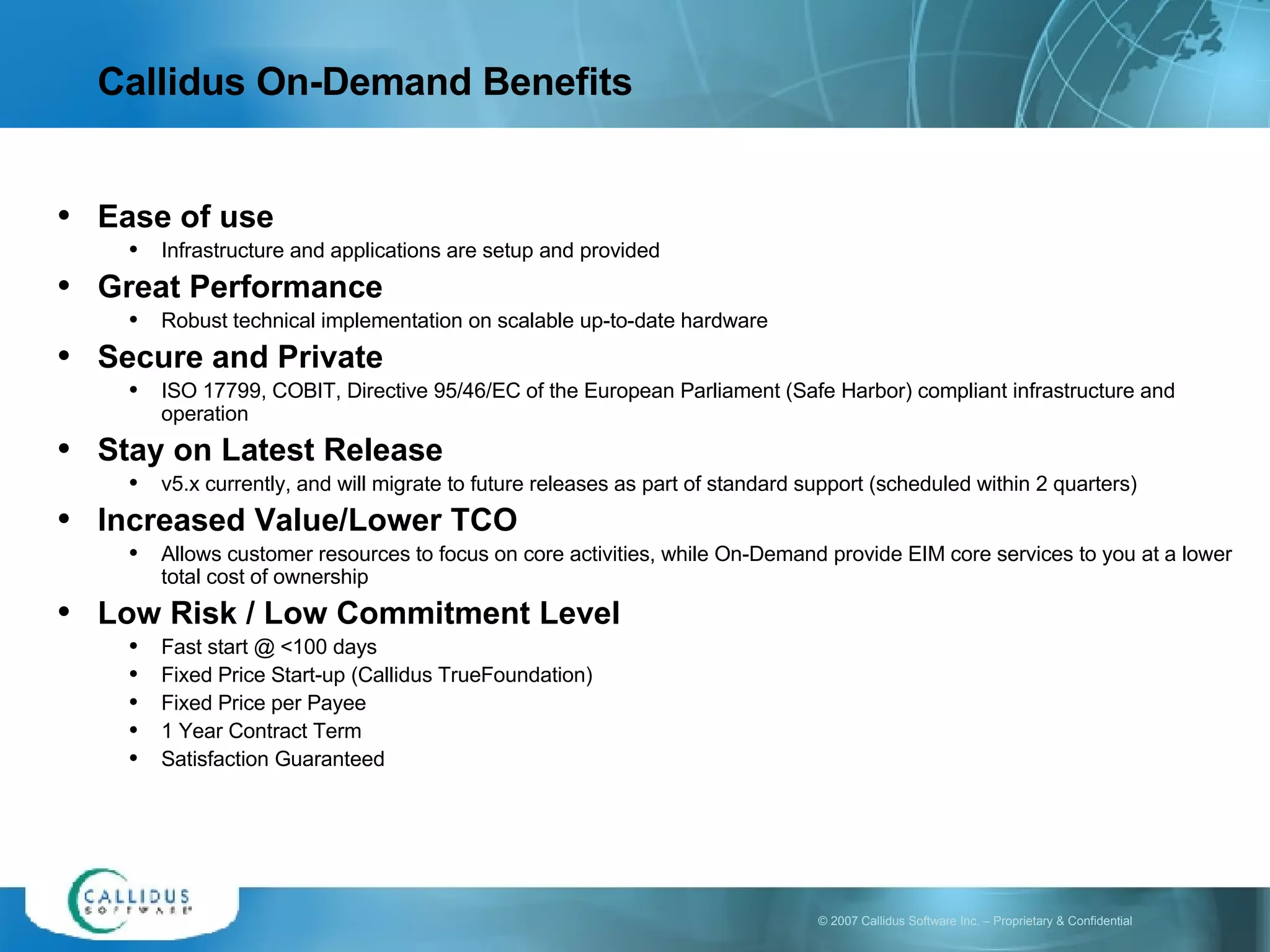 Callidus Software On-Premise To On-Demand Migration | PPT