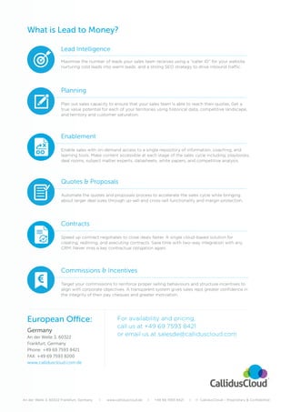 Callidus Cloud - What is lead to money | PDF