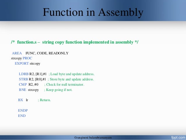 Callingassemblyfunctionsfromcinarmprogramming