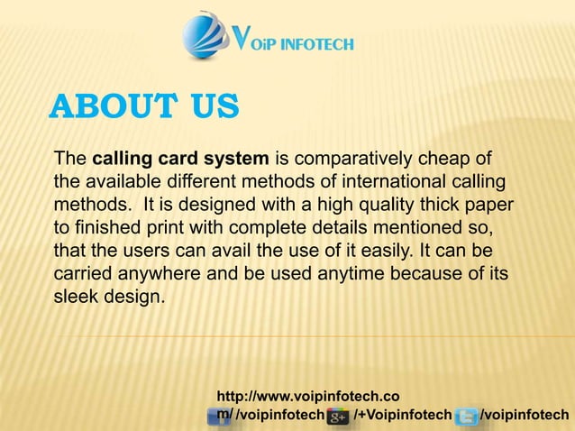 Calling card system | PPT