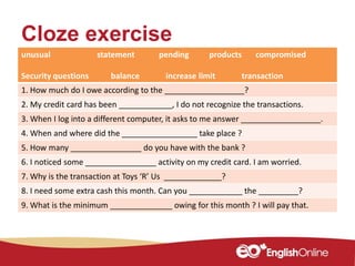 Calling your credit card company | PPTX