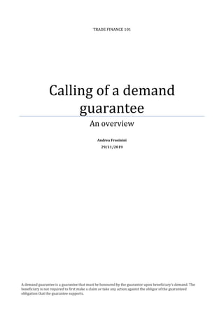 Calling of a demand guarantee | PDF | Life Insurance | Insurance