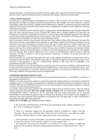 Calling of a demand guarantee | PDF