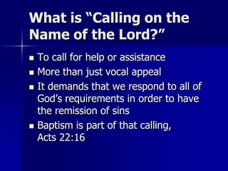 Calling on the name of the lord | PPTX