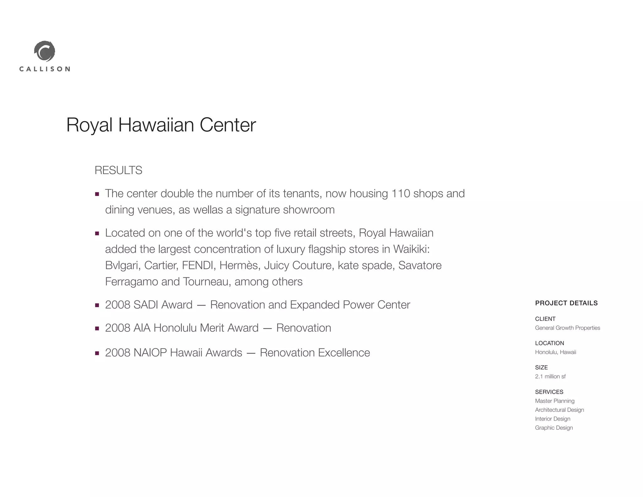 Callison Renovation & Repositioning | PPT