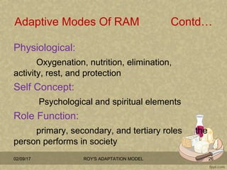 Roy's Adaptation Model | PPT