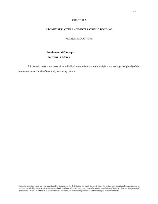 Callister7e sm ch02_01 | PDF