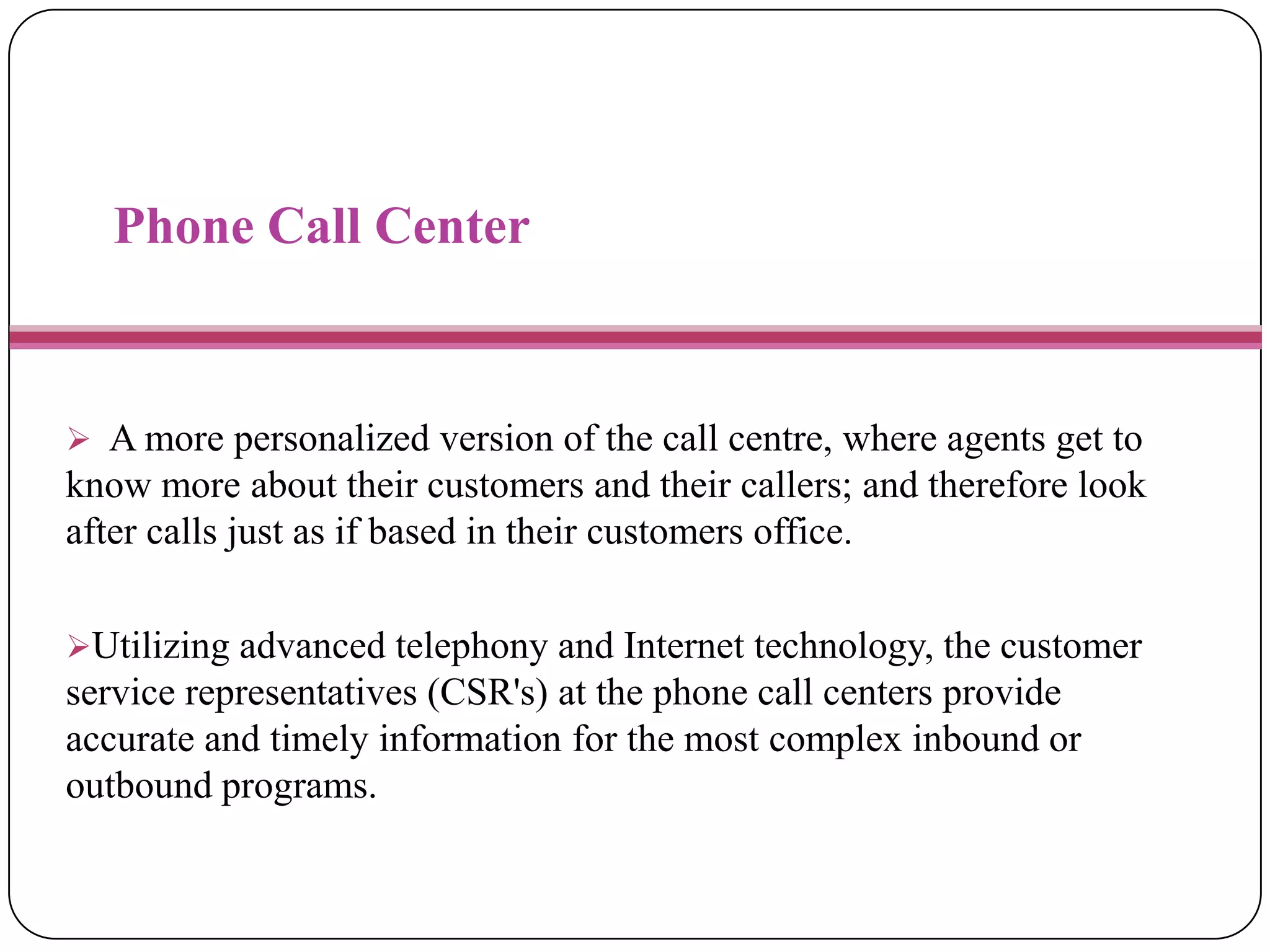 Call Center | PPTX
