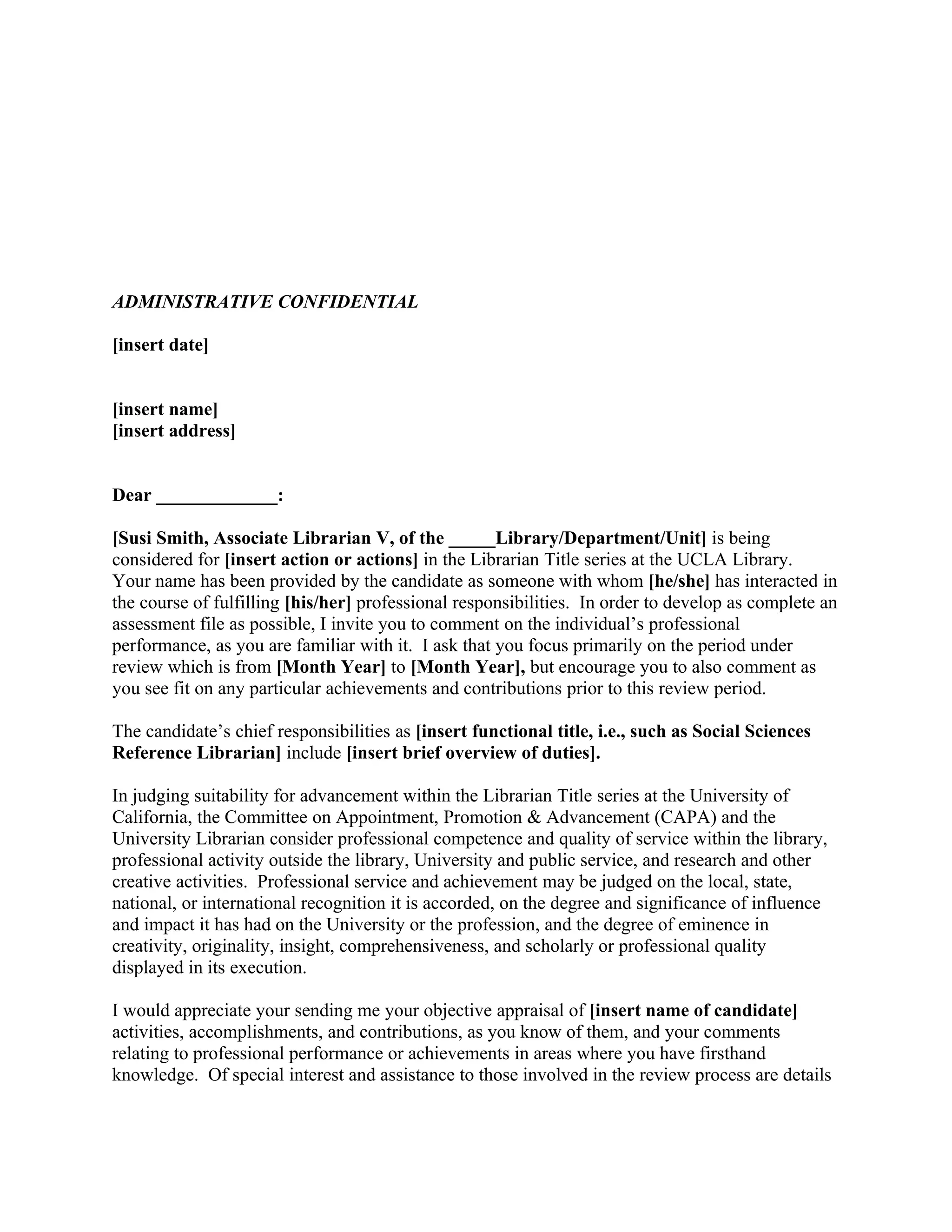 letter of assessment template | DOC