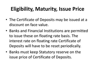 Call money and certificate of deposit | PPT