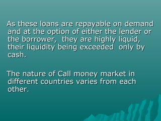 Callmoney markets | PPT