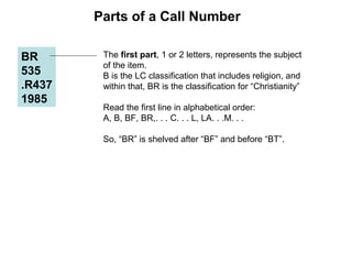BSC Call numbers 2014 | PPT