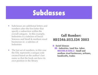 Silent Tutorial: Library of Congress call numbers | PPT