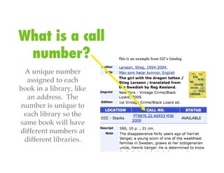 Silent Tutorial: Library of Congress call numbers | PPT