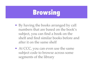 Silent Tutorial: Library of Congress call numbers | PPT