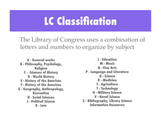 Silent Tutorial: Library of Congress call numbers | PPT