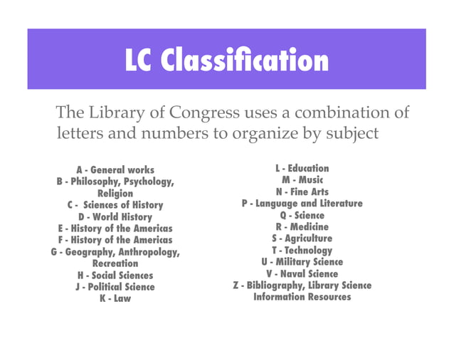 Silent Tutorial: Library of Congress call numbers | PPT