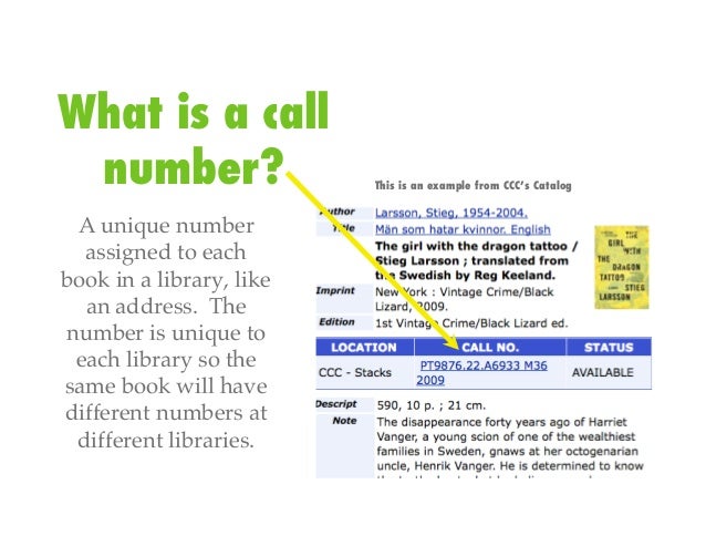 Silent Tutorial: Library of Congress call numbers