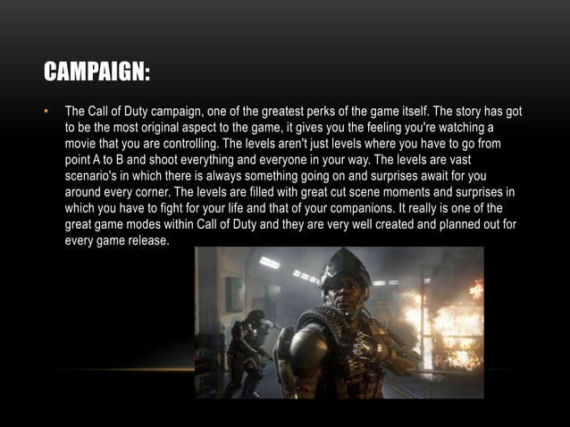 Call of duty | PPTX | Casino and Gambling Video Games | Video Game Genres