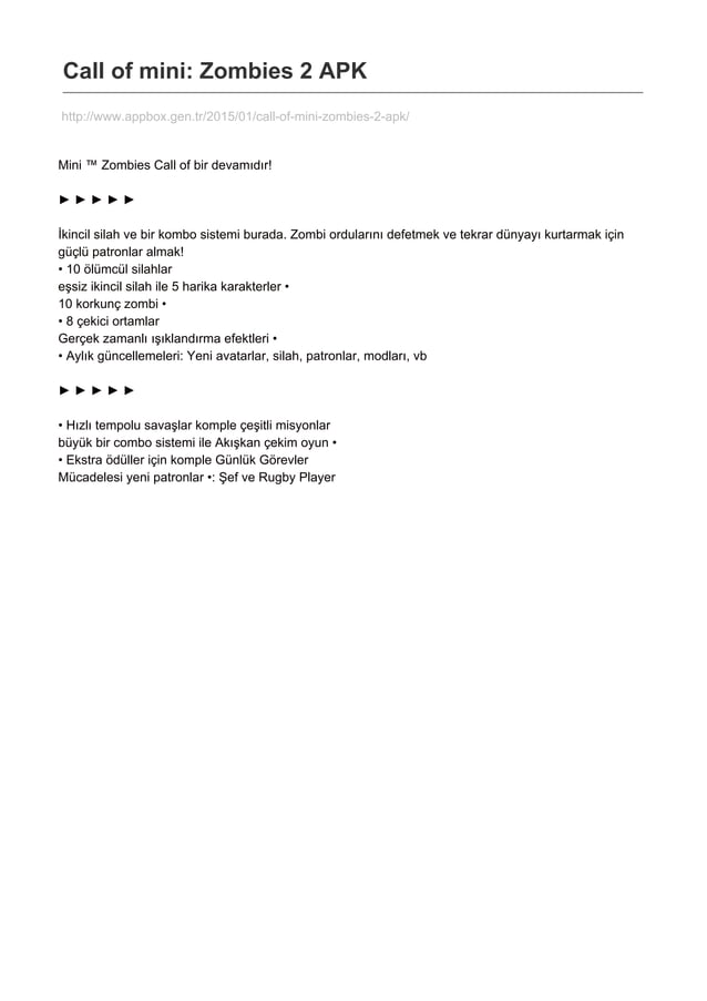 Call of mini zombies 2 apk | PDF