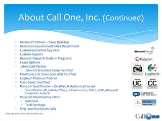 Call One 2012 | PPT