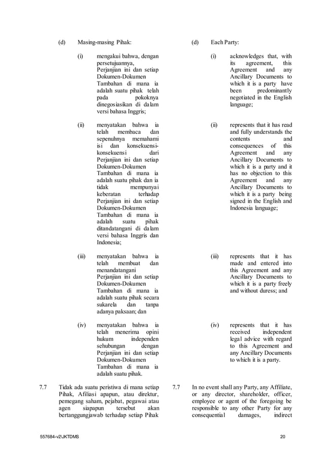 Perjanjian Opsi Beli - Call option agreement_Bilingual (Beli Perjanjian ...