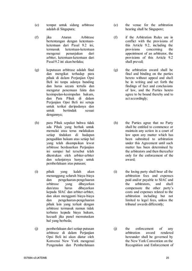 Perjanjian Opsi Beli - Call option agreement_Bilingual (Beli Perjanjian ...